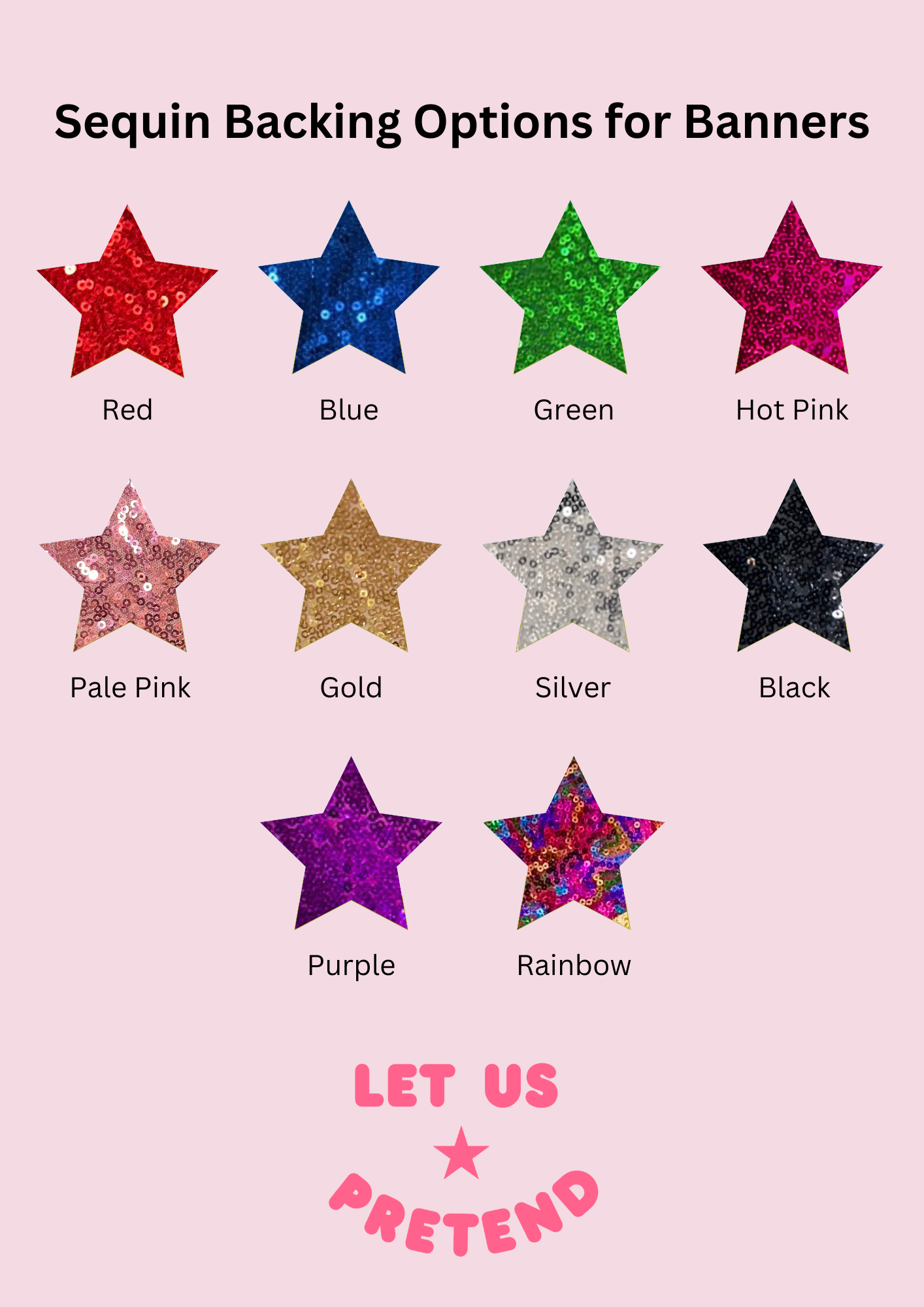 Supersize Customisable Sequin Banner Wall Hanging 1m x 2m – Let Us Pretend